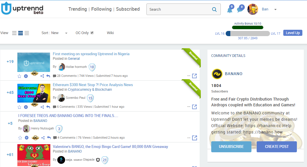 Announcing a BANANO Airdrop to all Uptrennd Users! 50k BANANO Prize ...